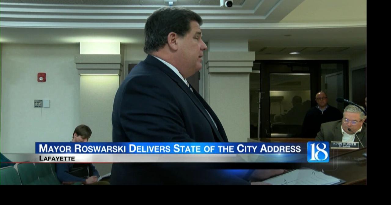 Lafayette Mayor Tony Roswarski touts downward crime trend during State ...