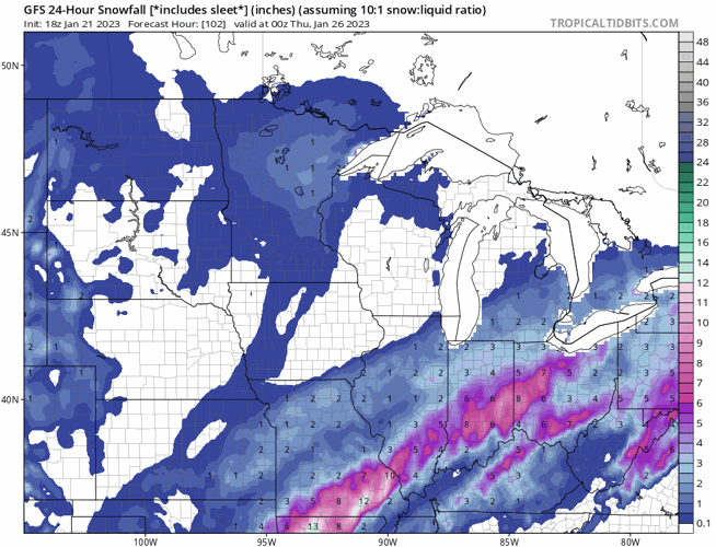 January 21, 5:30 PM Weather Forecast Update-Tracking Snow & Windy ...