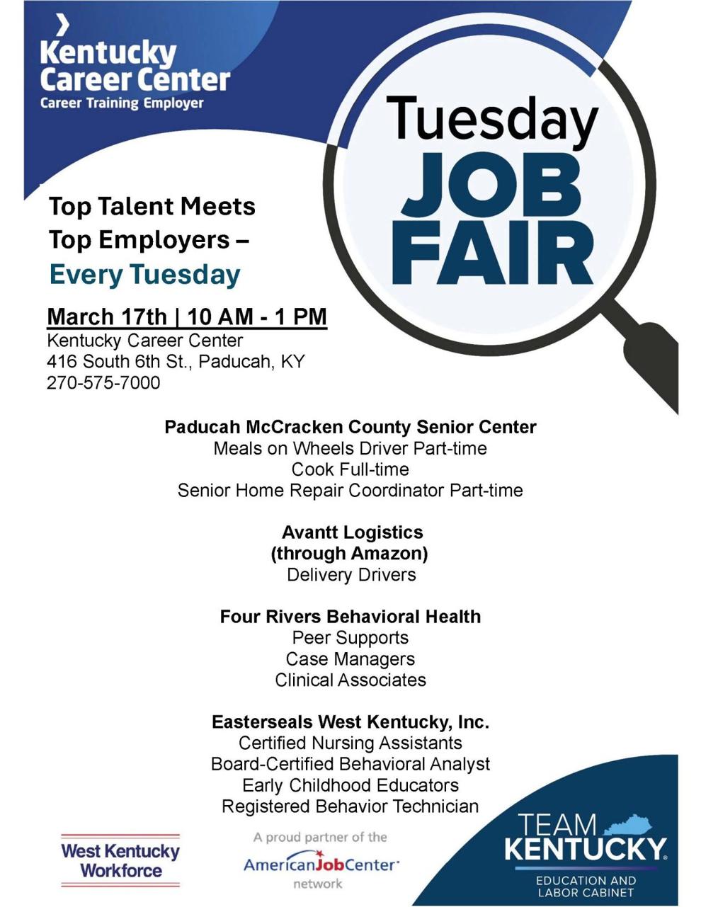Kentucky Career Center to host job fair on March 17 | News | WPSD Local 6
