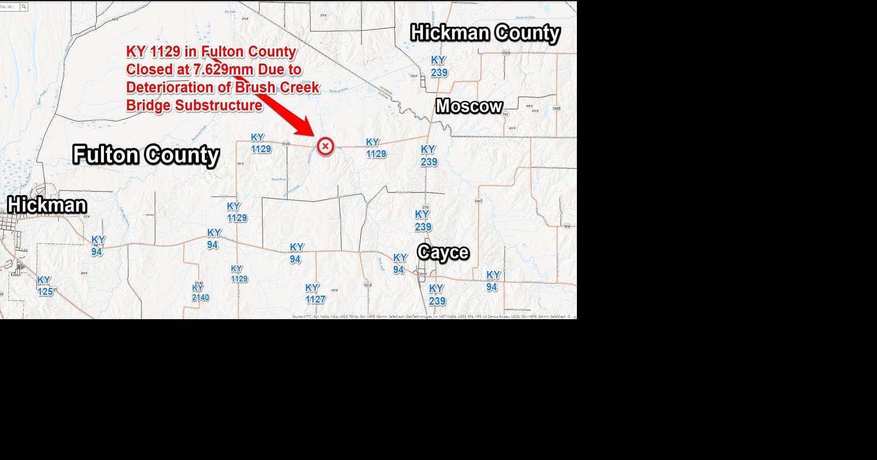 KYTC announces bridge closure along KY 1129 in Fulton County | News ...