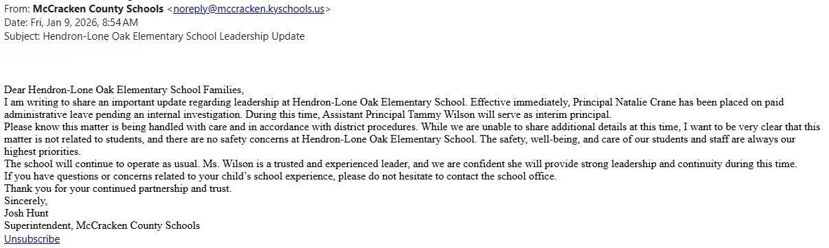 Hendron-Lone Oak Elementary principal placed on paid leave pending ...