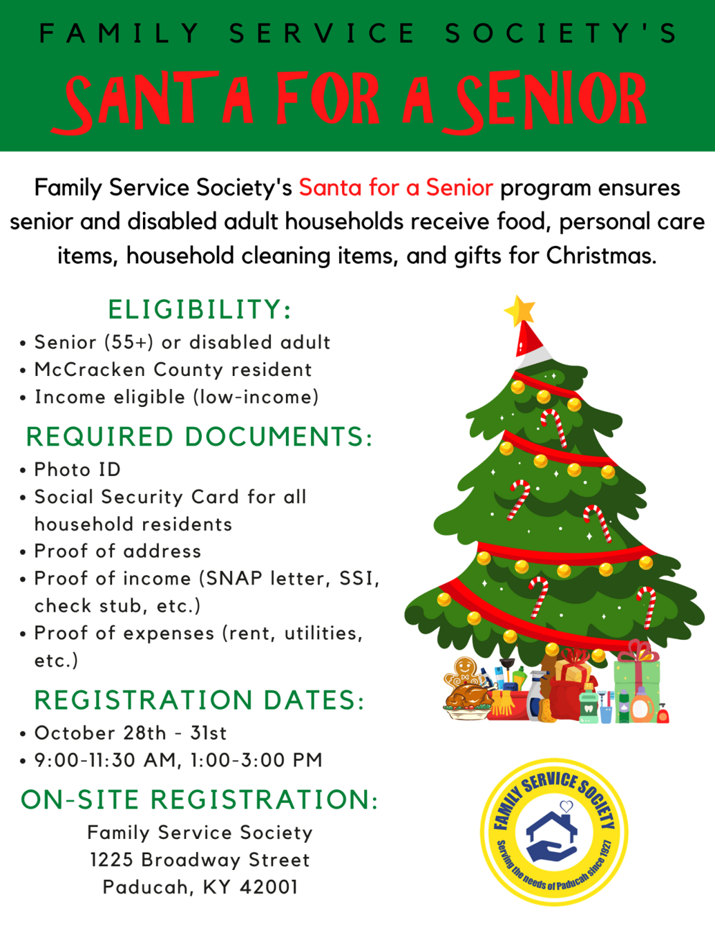 Family Service Society requests registrations for Santa for a Senior ...