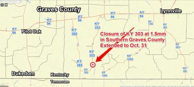 Closure along KY 303 in Graves County extended through October | News ...