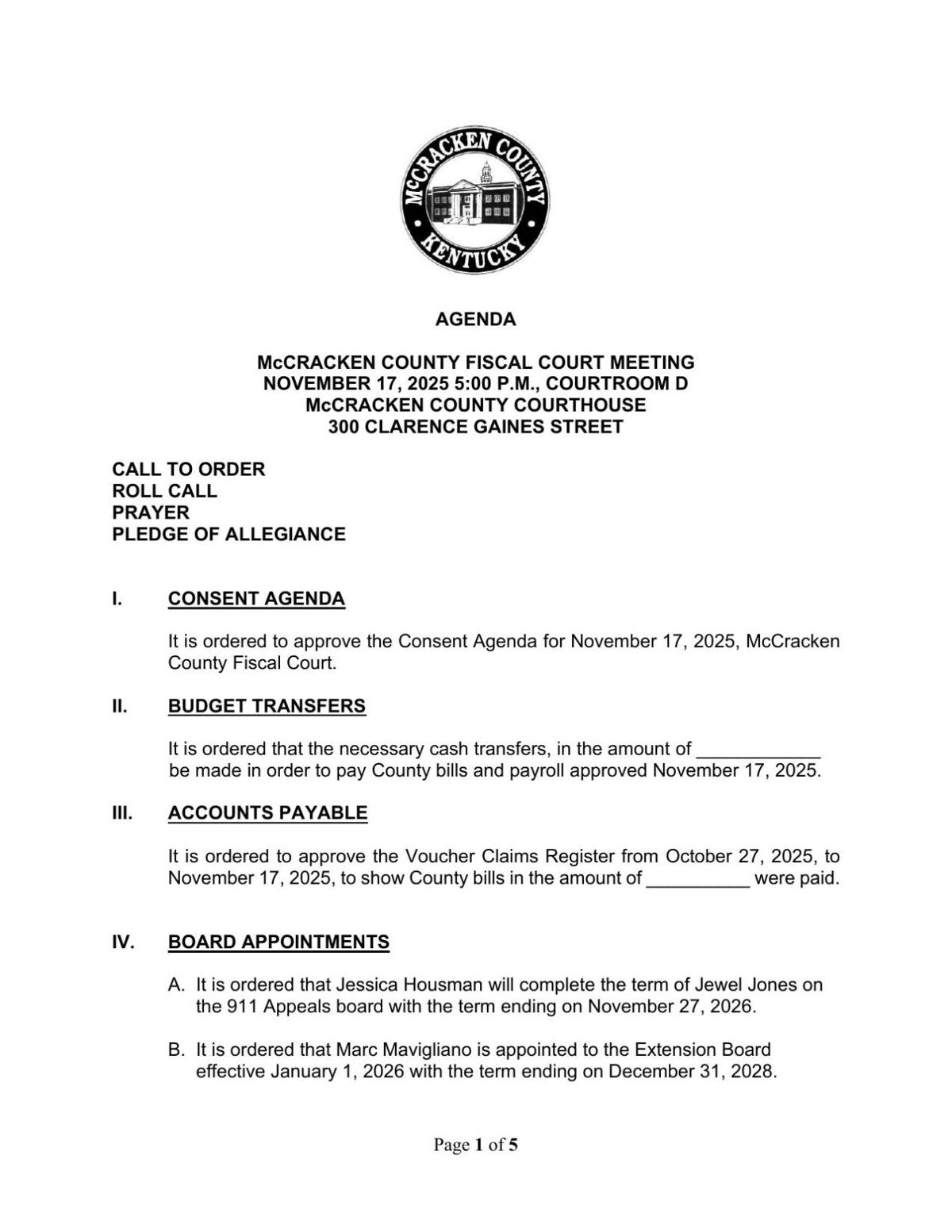 McCracken County Fiscal Court to hold Monday meeting | Community | WPSD ...