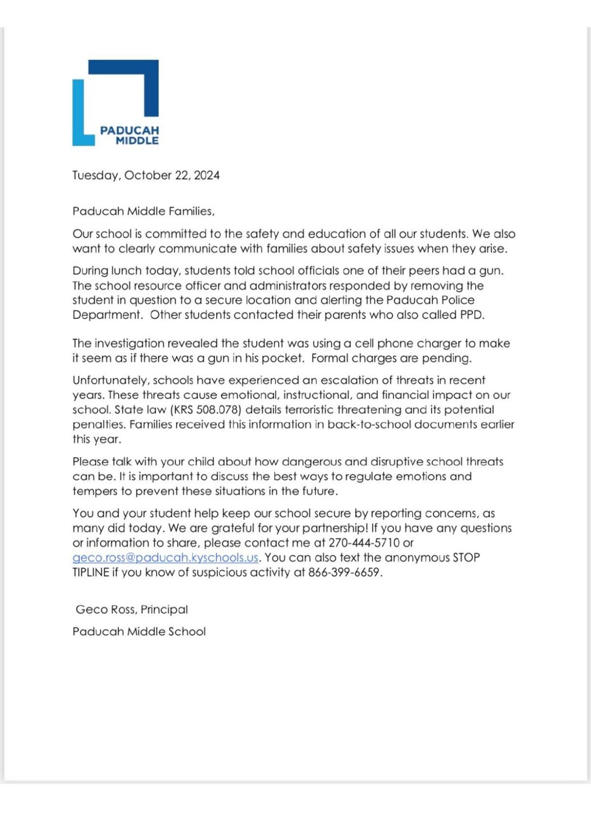 Paducah Public Schools: Student removed after Tuesday security threat ...