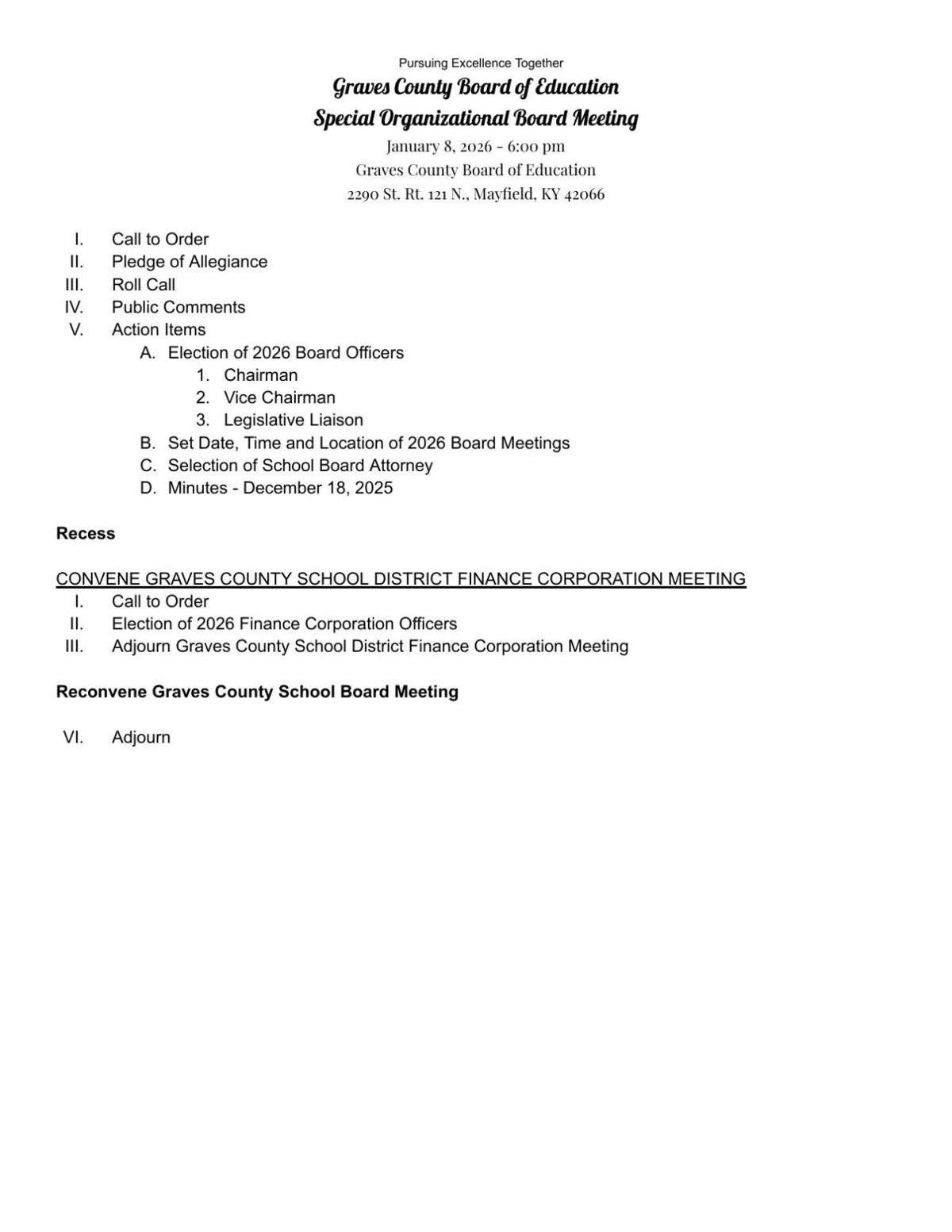 Graves County Board of Education to hold special Thursday meeting ...