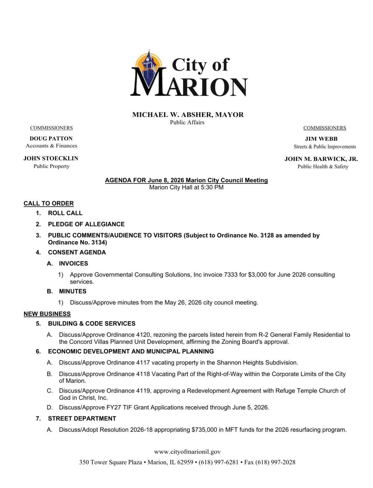City of Marion to hold Monday meeting | Community | WPSD Local 6
