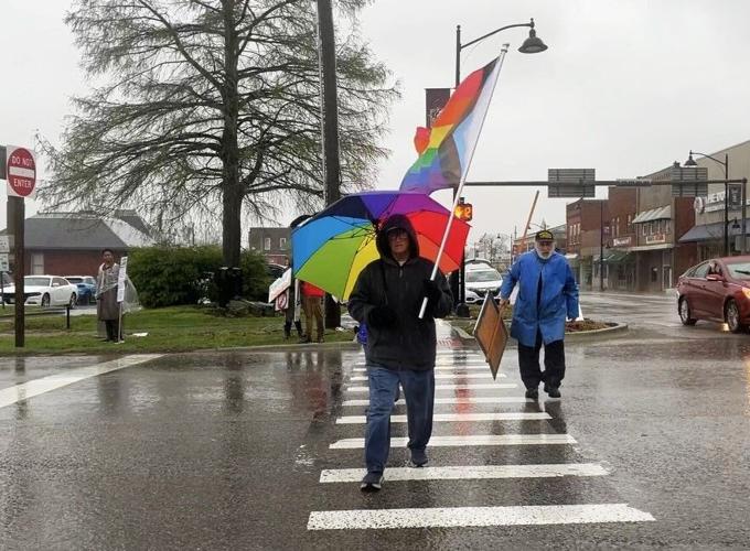 Even after rain cancellation, 450 people protest Trump with Hands Off ...