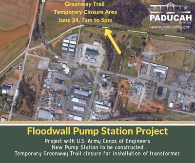 Temporary closure of Greenway Trail for floodwall pump station project ...