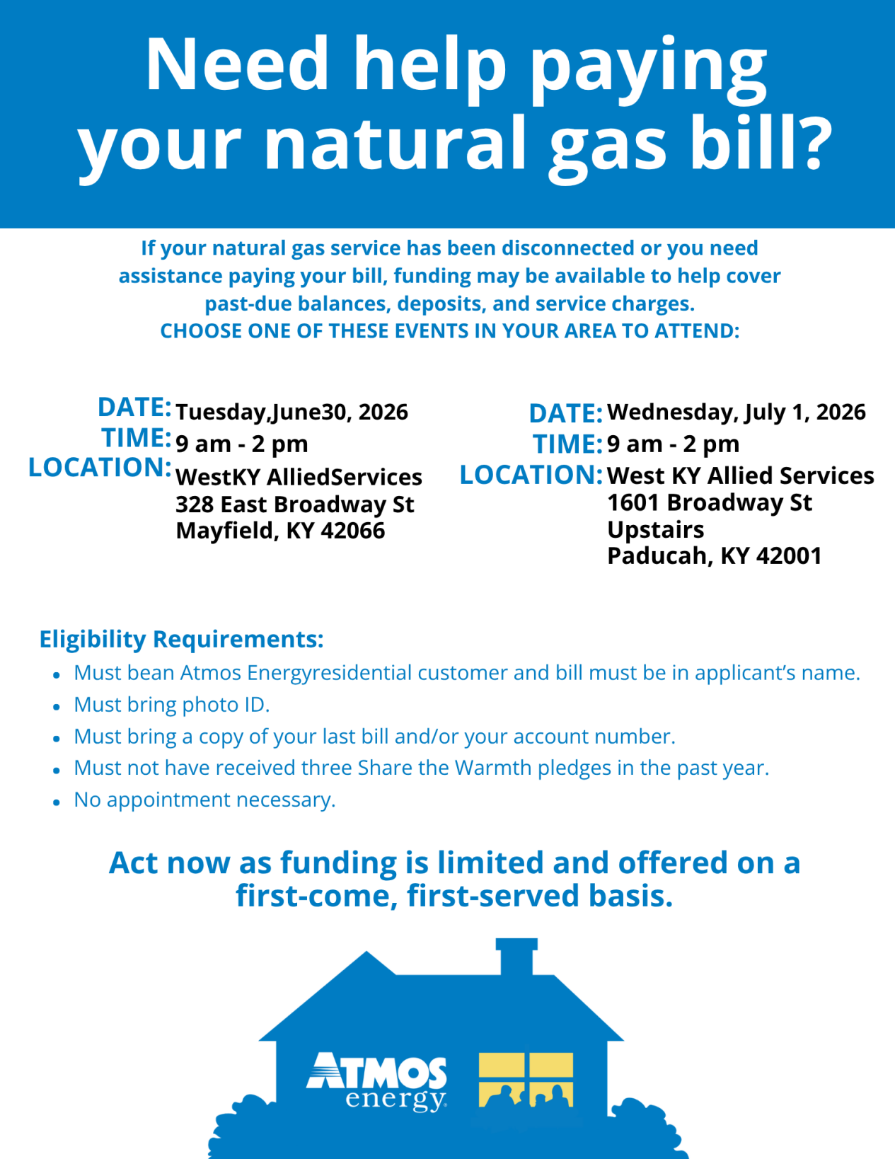 WKAS, Atmos Energy offer natural gas bill assistance Wednesday | News ...