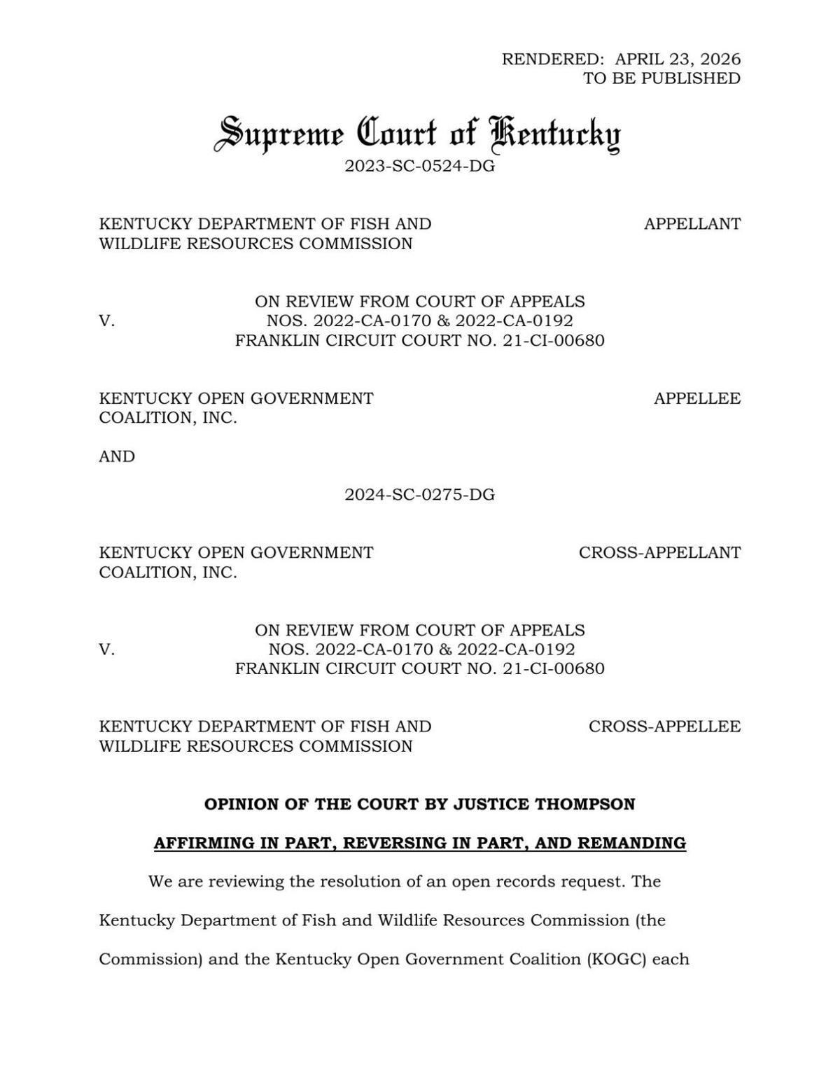 Kentucky open records ruling raises concerns about government ...
