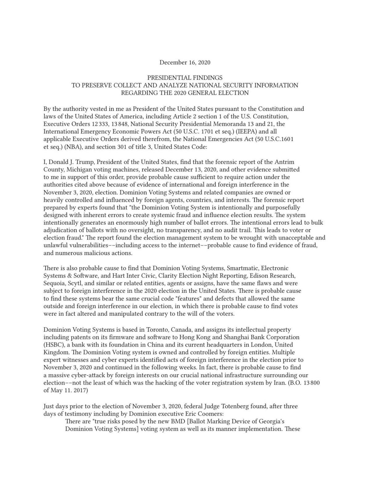 Politico: Draft Trump executive order in December 2020 would've ...