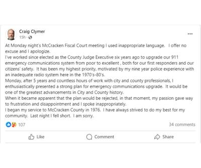 McCracken County judge executive apologizes for language at fiscal ...