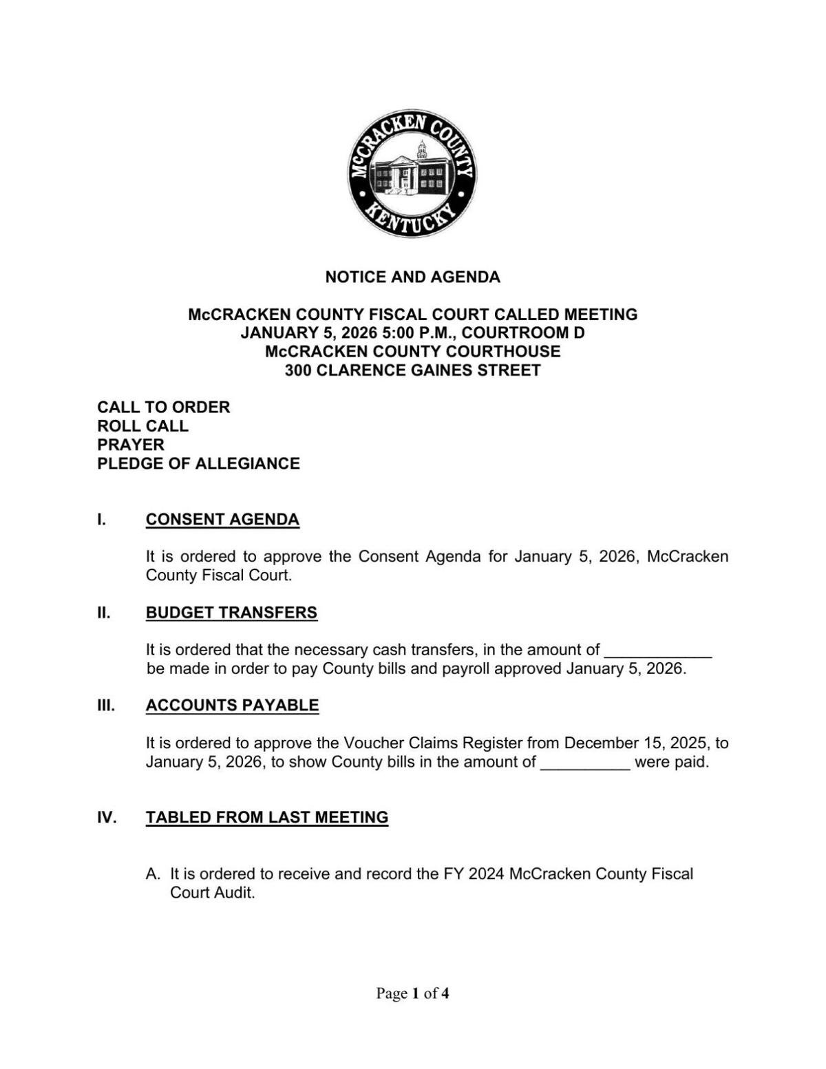 McCracken County Fiscal Court to hold Monday meeting | Community | WPSD ...