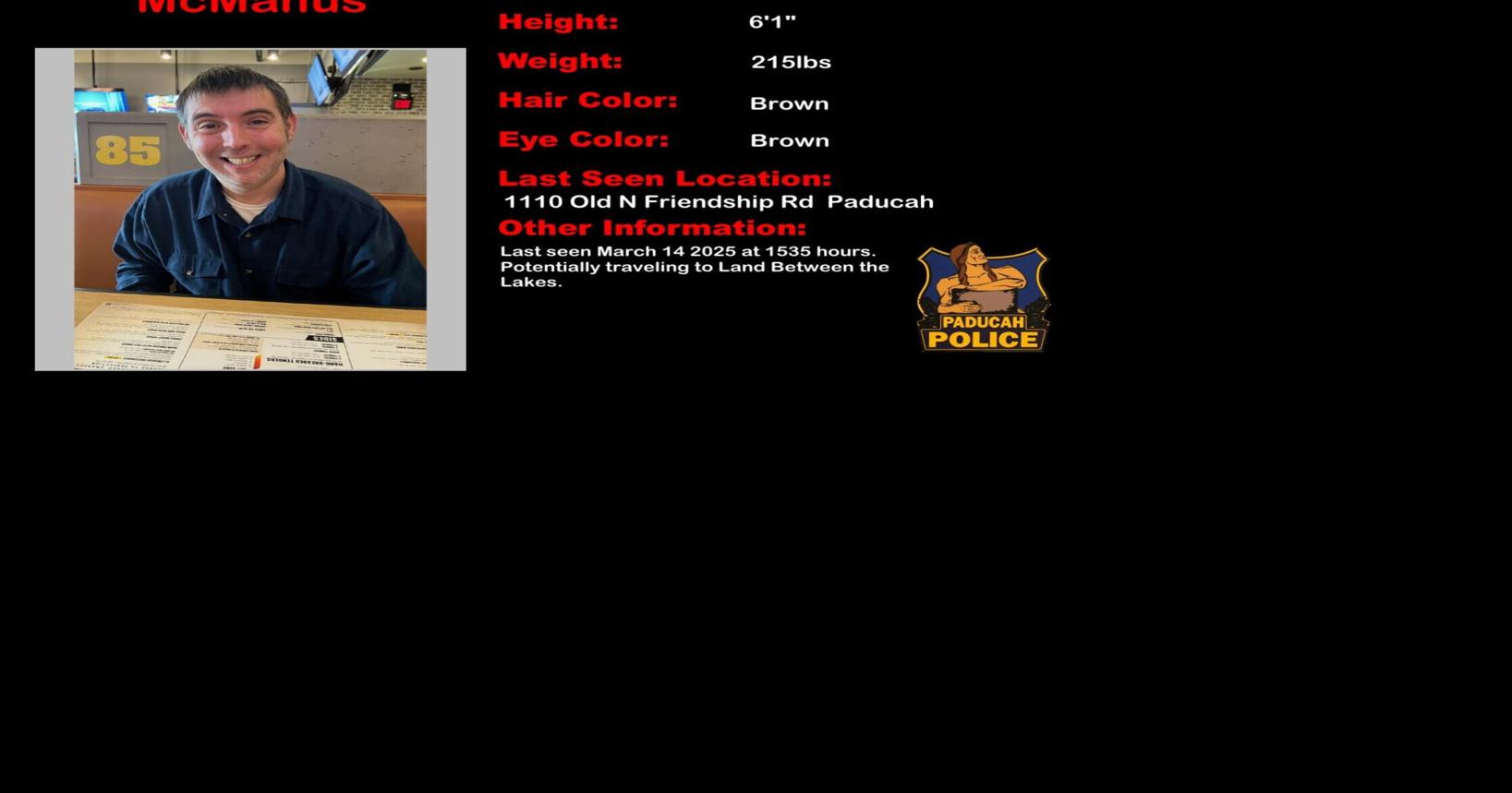 Paducah PD requests public help finding Jonathan McManus | News | WPSD ...