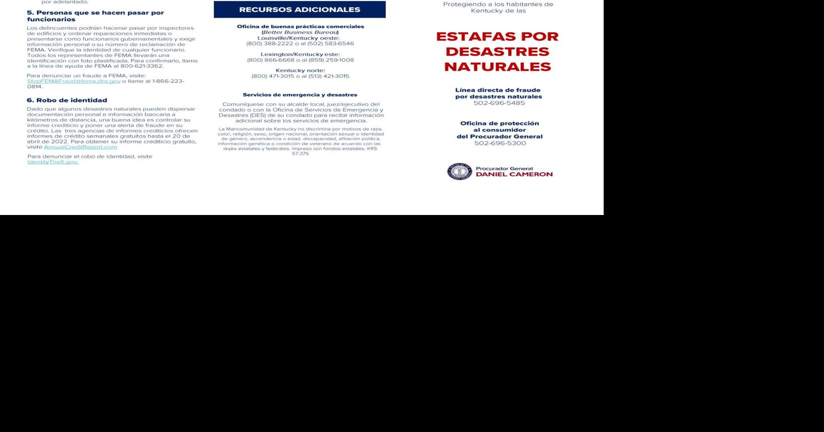 Spanish Natural Disaster Scam Brochure | | WPSD Local 6