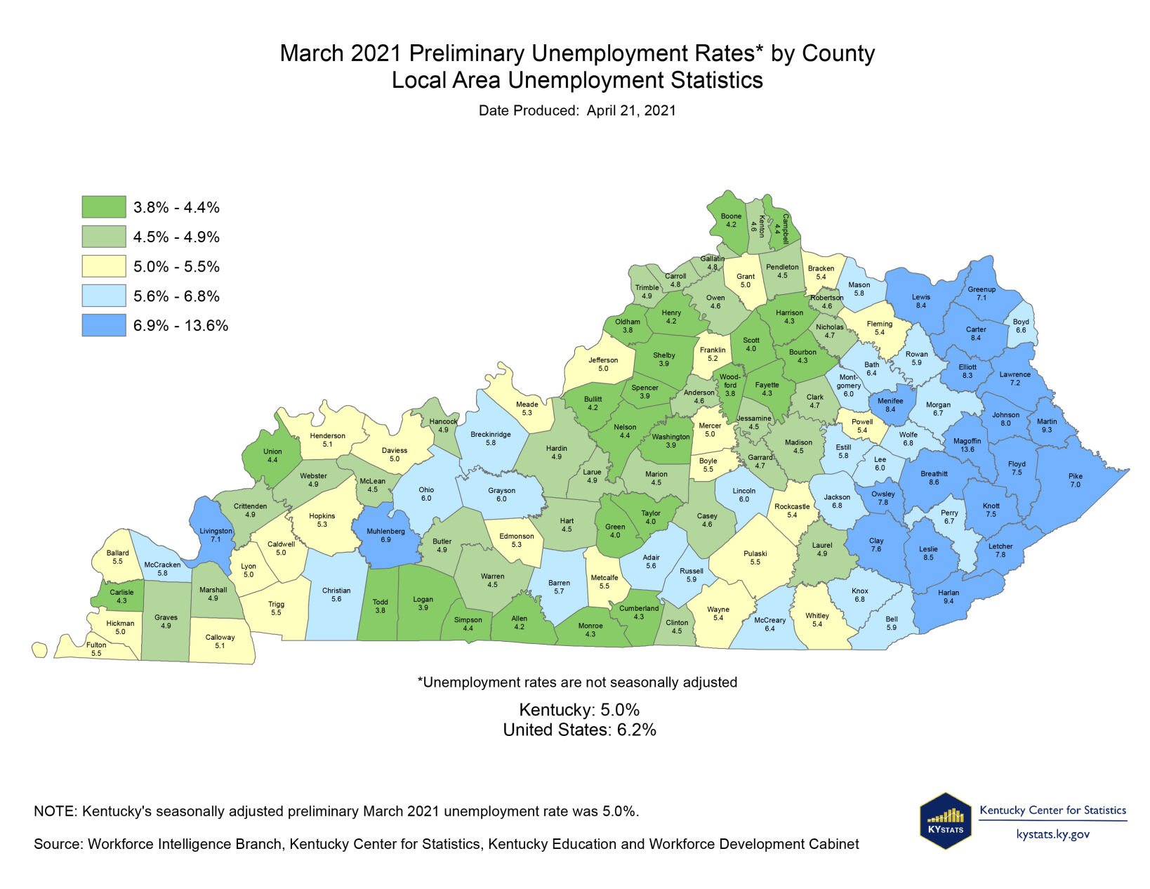 Unemployment rates fall in 81 of Kentucky's 120 counties | News | WPSD ...