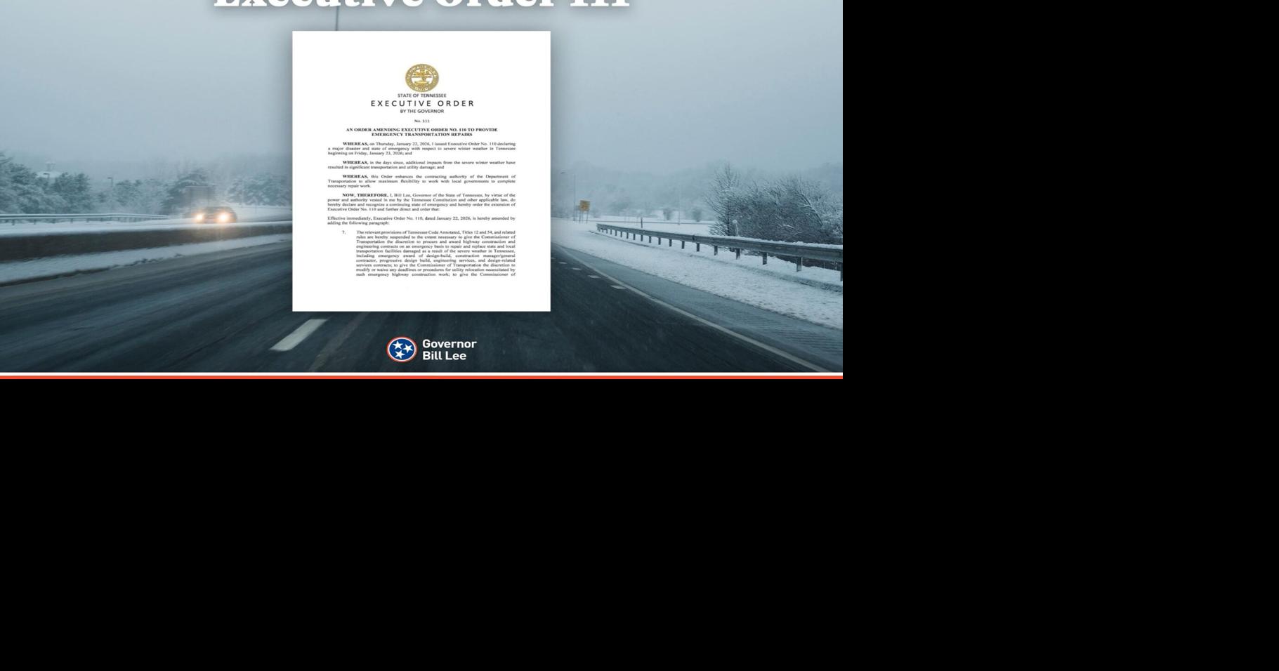 Tennessee Gov. Lee signs EO authorizing TDOT crews to clear non-state ...