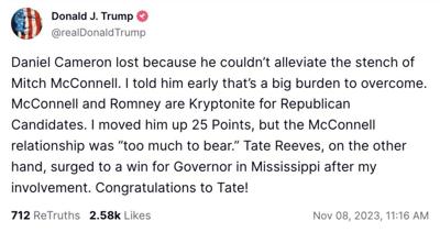 Trump speaks out on Daniel Cameron's loss | News | WPSD Local 6