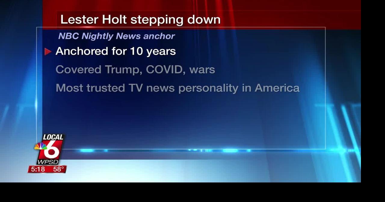 Lester Holt to step down as anchor of NBC's flagship 'Nightly News ...