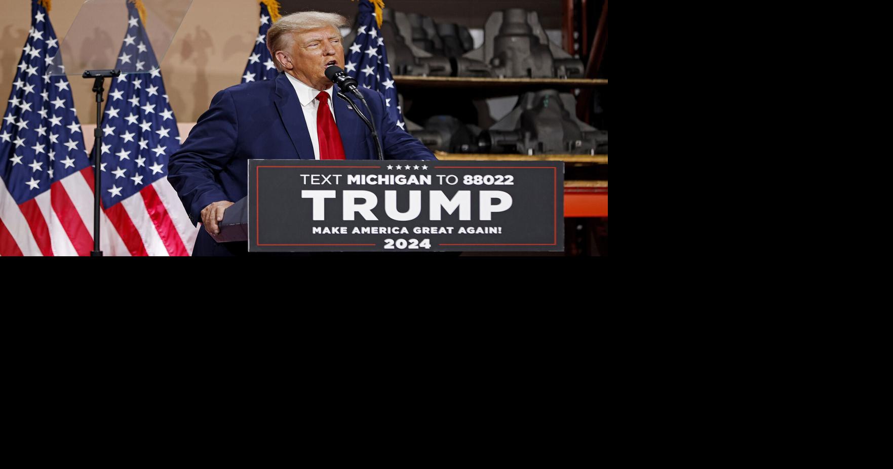 Trump rails against electric cars in Michigan while his GOP challengers ...