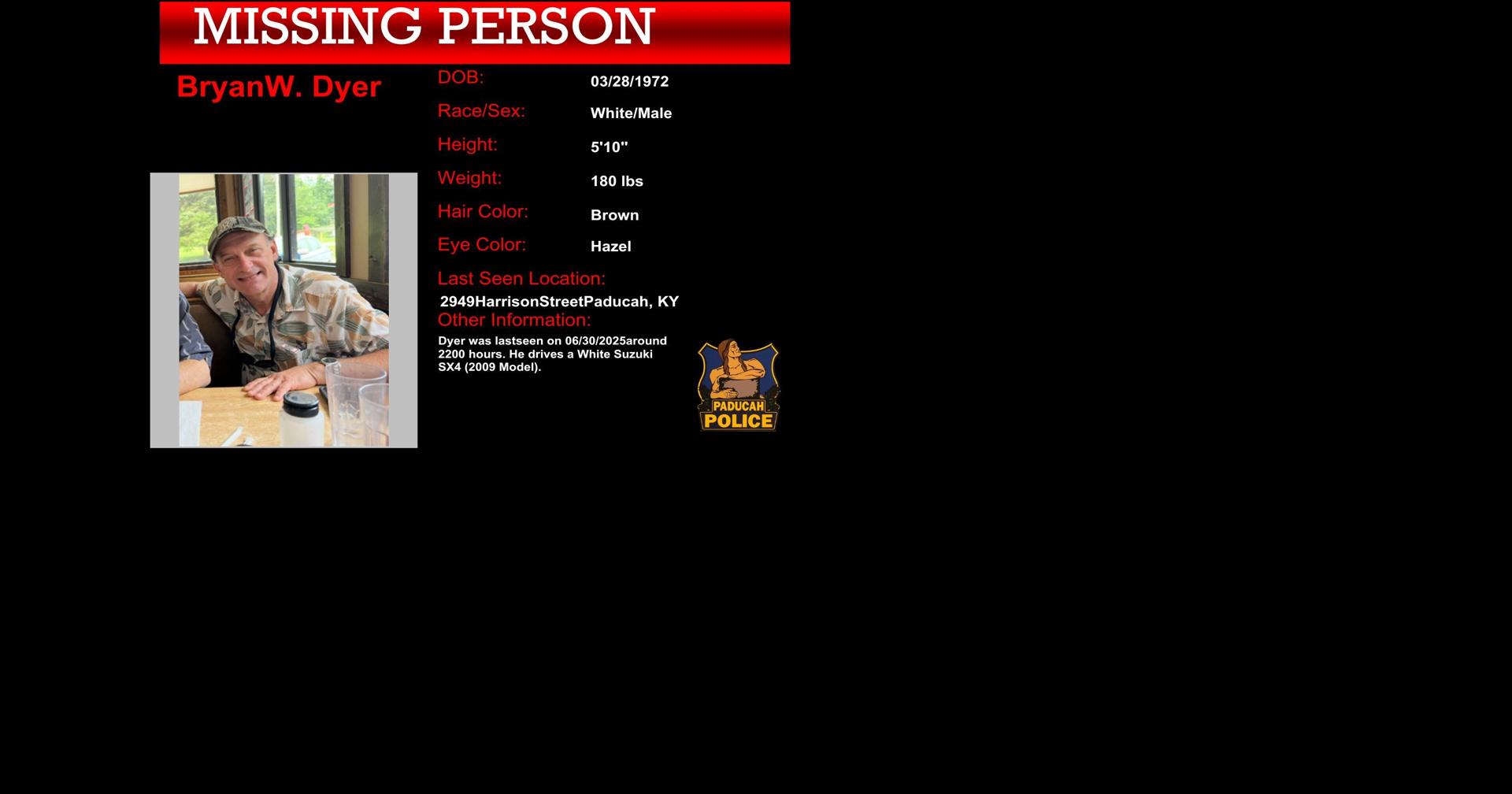 Paducah PD: Bryan Dyer found in good health | News | WPSD Local 6