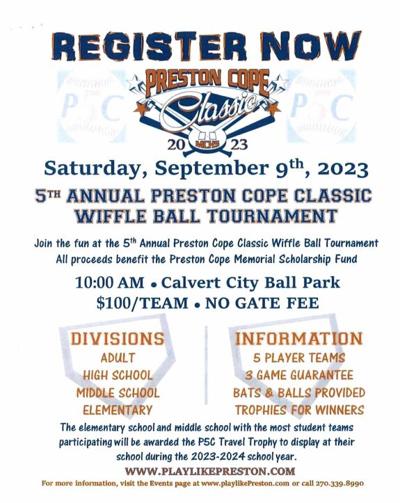 The Preston Cope Classic Wiffle Ball Tournament still needs teams for ...
