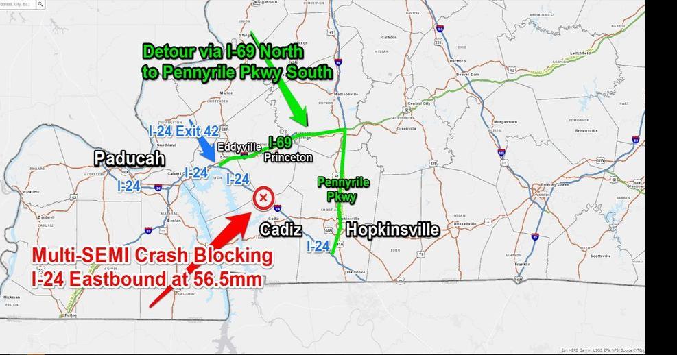 Multi-semi crash on Interstate 24 eastbound now cleared | News | WPSD ...