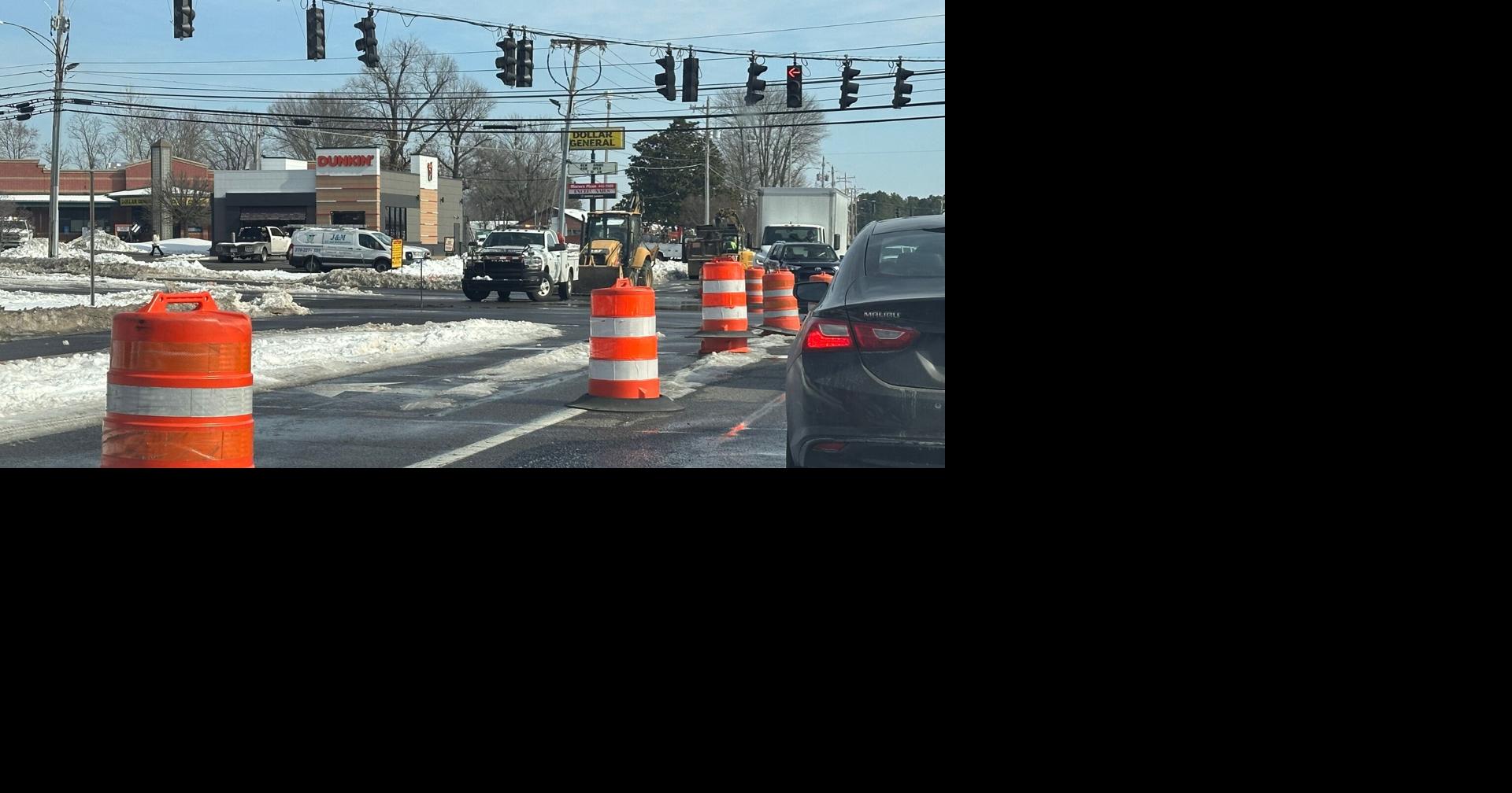 UPDATE: additional lane blocked around Hannan Plaza for water main ...
