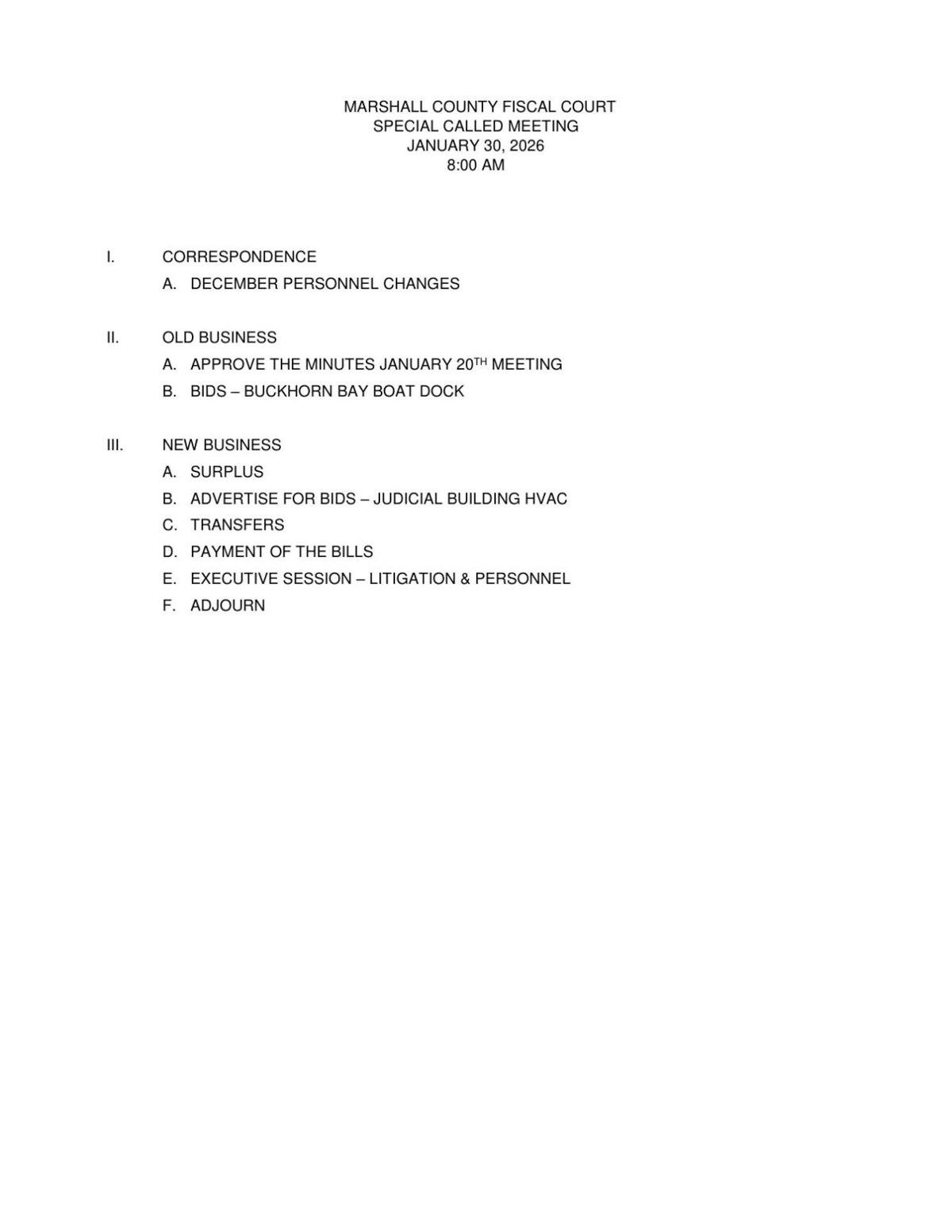 Marshall County Fiscal Court to hold special Friday meeting | Community ...