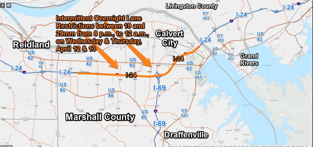 KYTC announces overnight lane restrictions on I-24 Wednesday and ...