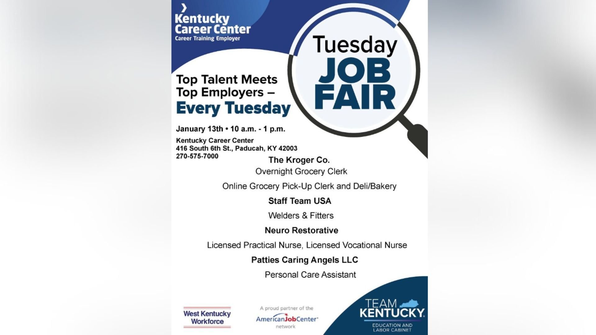 Kentucky Career Center to host job fair Jan. 13 | News | WPSD Local 6