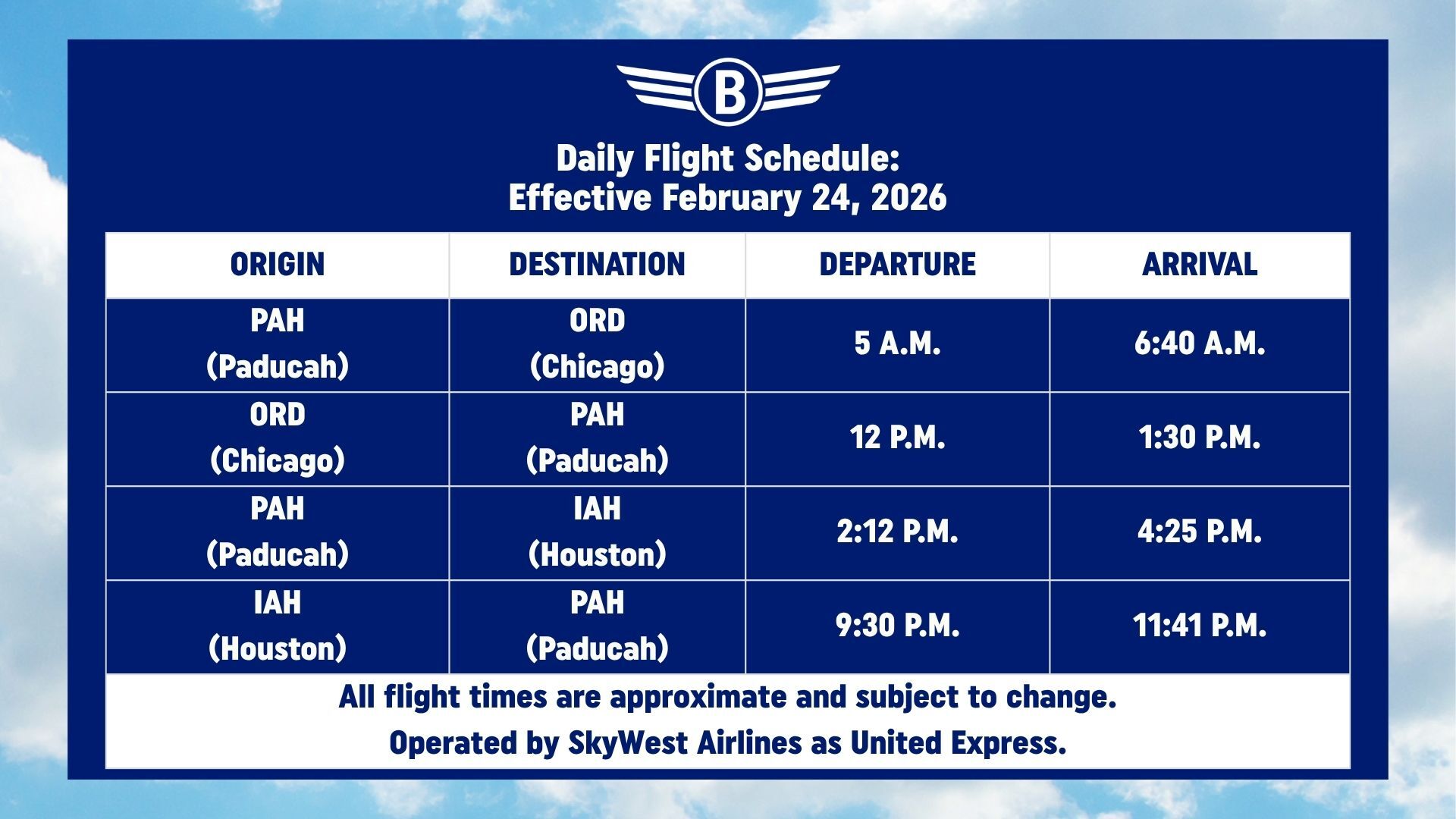 Barkley Regional Airport announces Chicago, Houston flights | News ...
