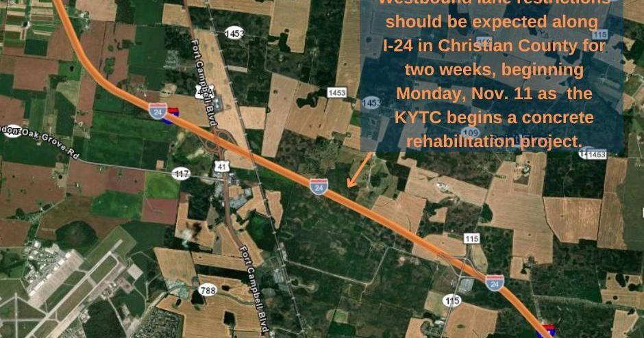 KYTC: Concrete repair on I-24 in Christian County set for Monday | News ...