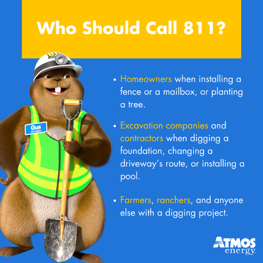 Atmos Energy celebrates 811 Day, by reminding the public to always call ...