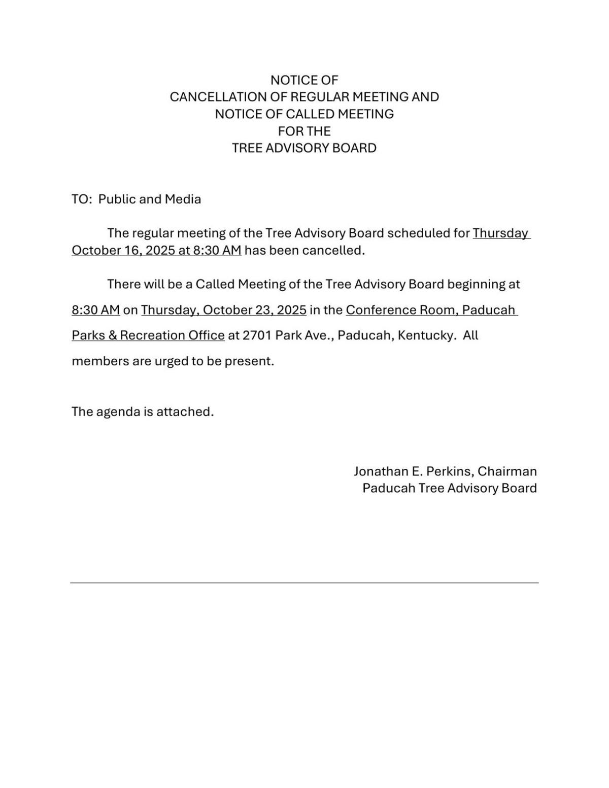 Tree Advisory Board Thursday meeting cancelled | Community | WPSD Local 6