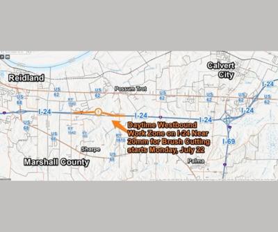 KYTC plans I-24 lane restrictions in Marshall County for brush cutting ...
