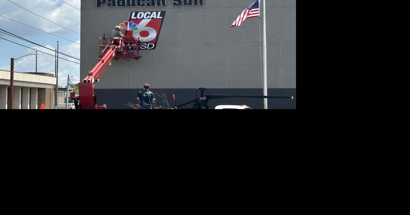 WPSD sign installed downtown, final newscast in old studio set for June ...