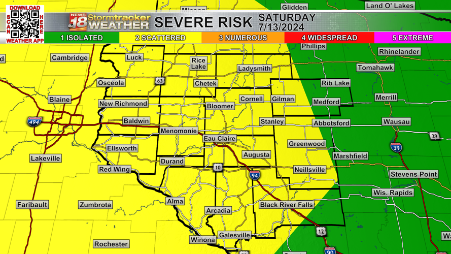 Strong storm chances will exist with weekend's high heat and humidity ...