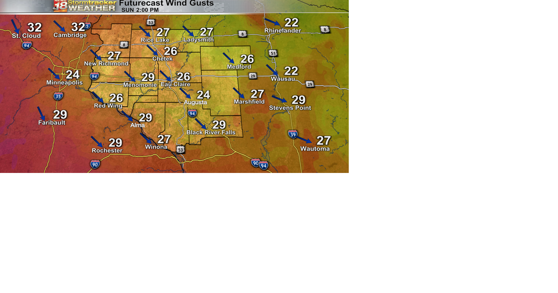 Northwest winds will continue to help our downward trend in temps | Top ...