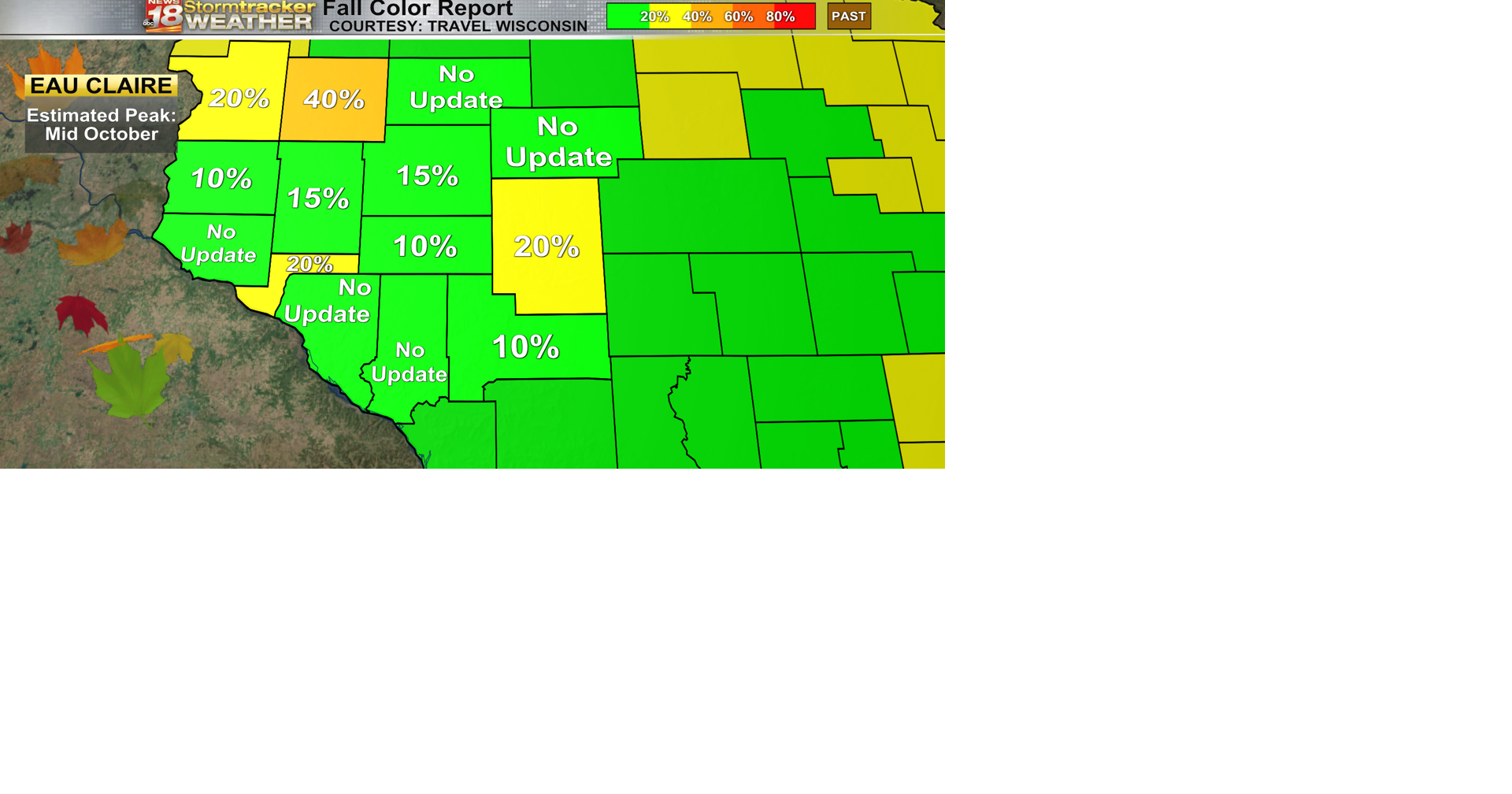 Fall colors beginning to show, though there are more rain chances ...