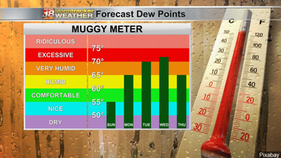 dew point temperature today