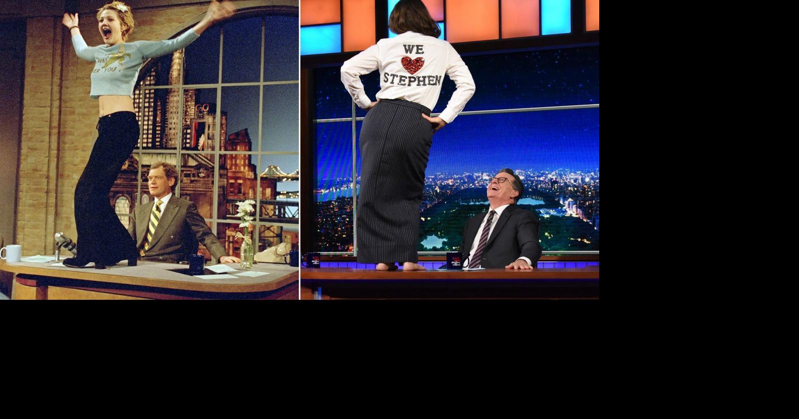 Drew Barrymore revisits ‘Late Show’ desk dance more than 30 years later ...