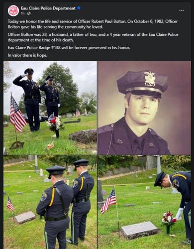 Eau Claire police remember fallen Officer Robert Bolton | Police | wqow.com