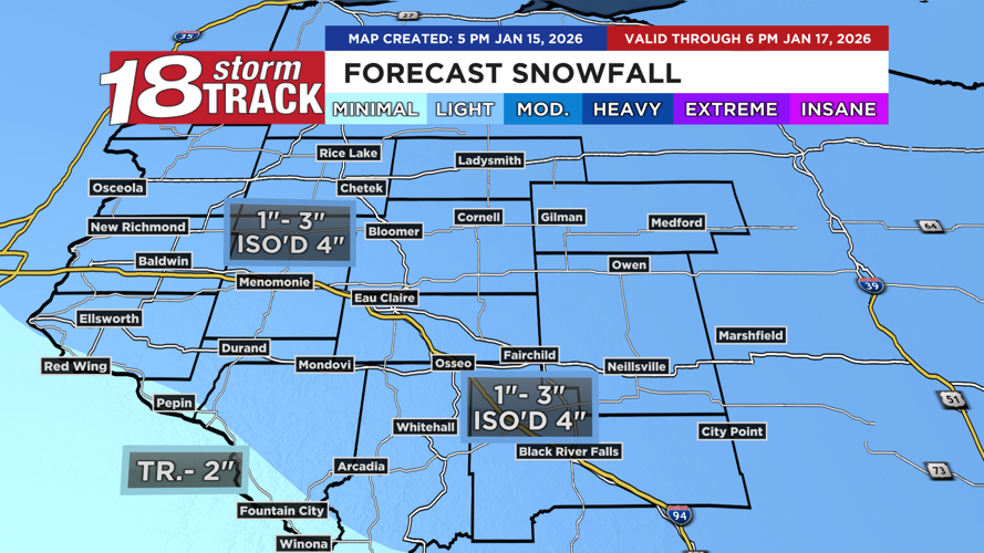 Scattered bursts of snow will slowly accumulate through the weekend ...