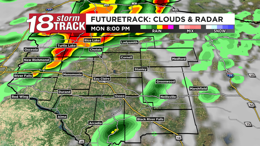 LATEST: Severe weather remaining likely for Monday | 18 Storm Track ...