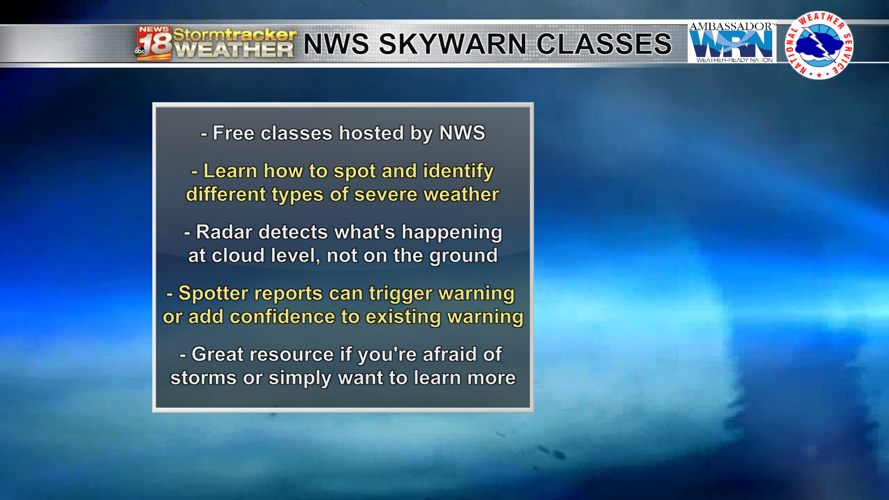 NWS Skywarn Spotter Training 2024 class schedule | Education | wqow.com
