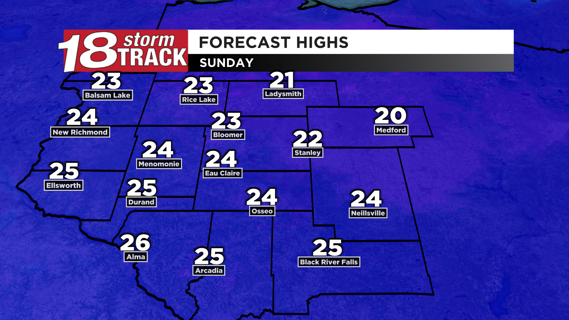 Forecast High Temps 2 Days Out.png | | wqow.com