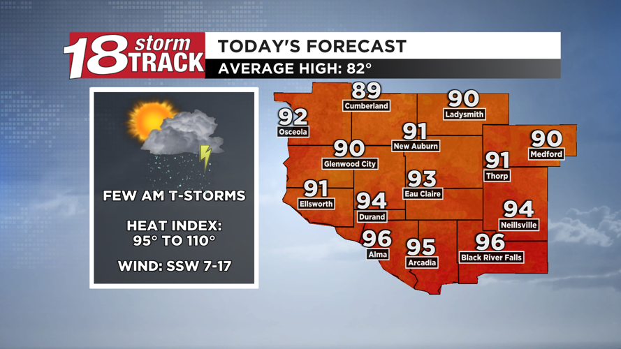 Continuing to track hot and steamy conditions along with scattered ...