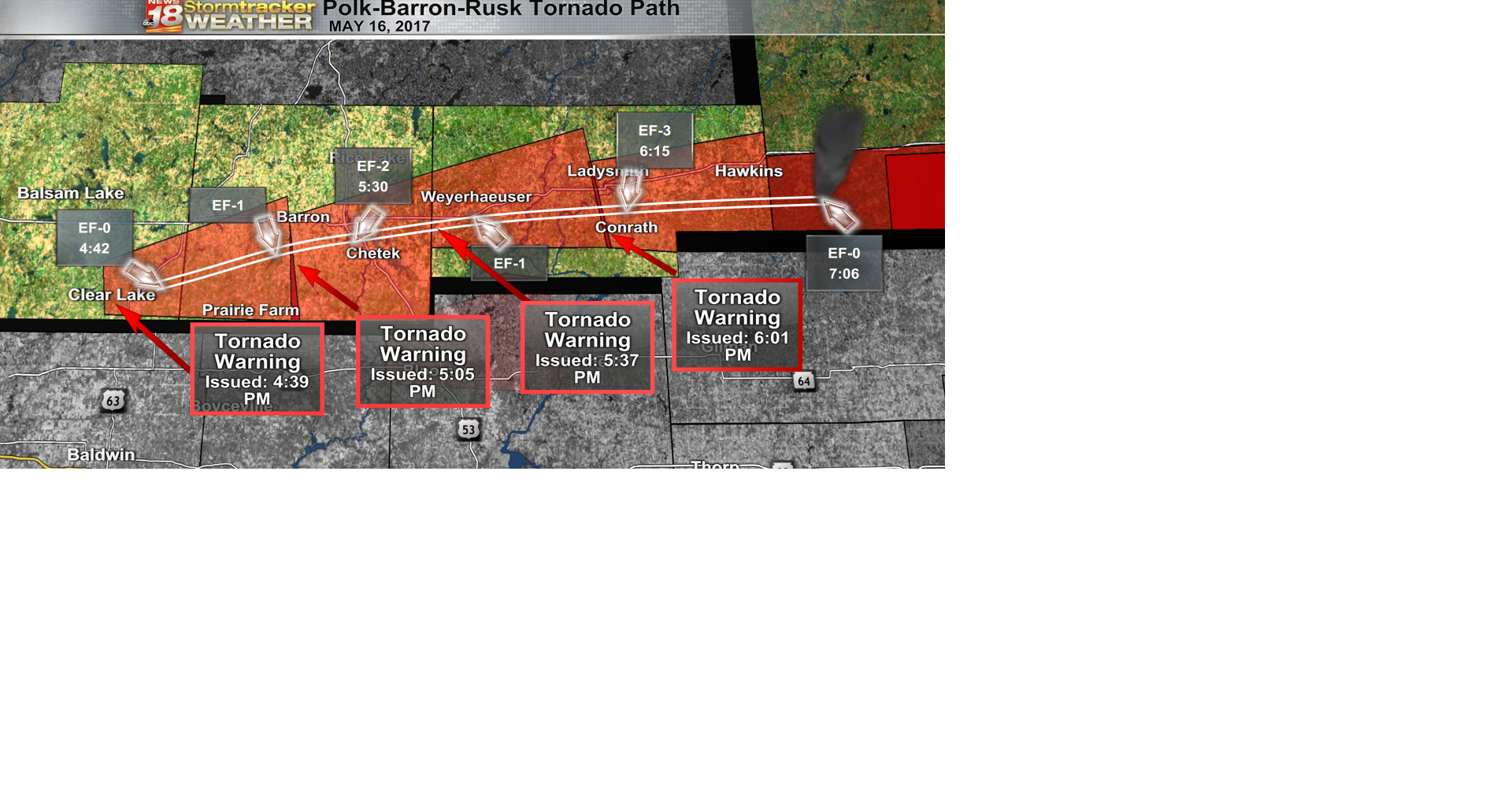Quiet weather on the fourth anniversary of the Chetek tornado | 18 ...